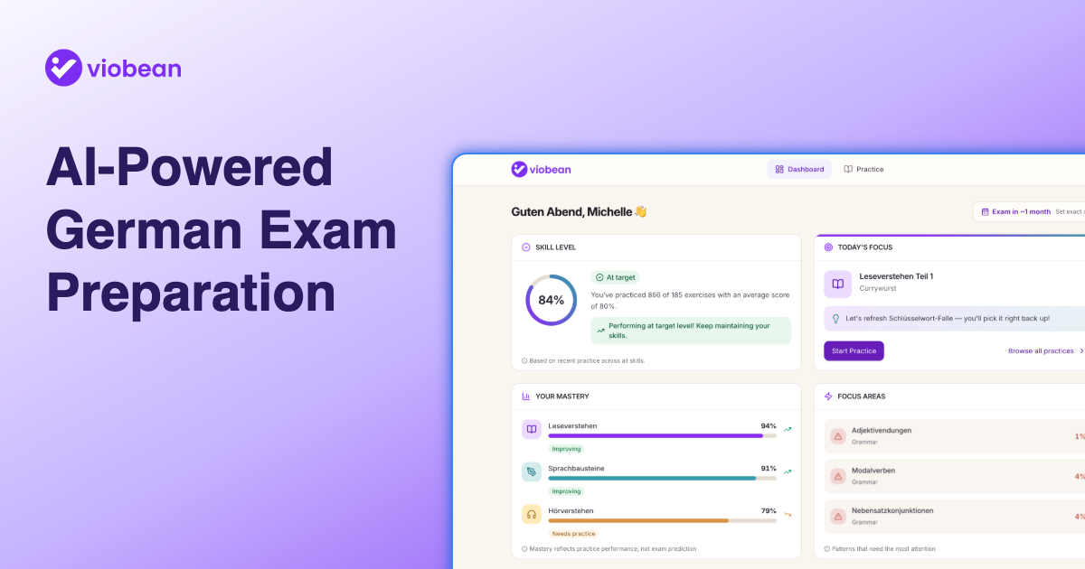 Viobean — telc B1 & B2 German Exam Preparation